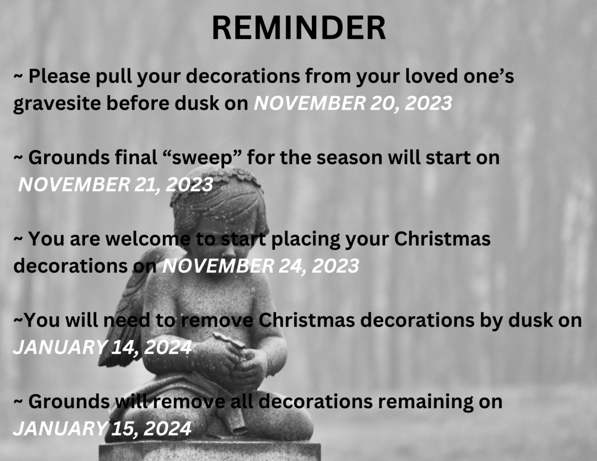 Reminder of Cemetery Clean-Up Schedule for November and January - Gate ...